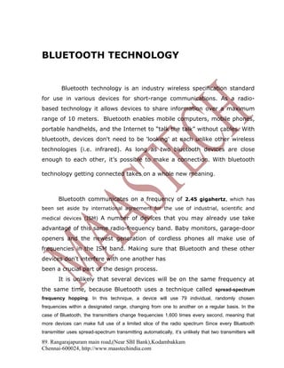 FINAL YEAR PROJECTS ABSTRACT ECE-Bluetooth attendance monitoring system ...