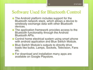 Bluetooth based home automation using arduino presentaton | PPT