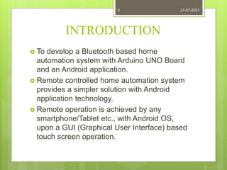 Bluetooth based home automation using arduino presentaton | PPT