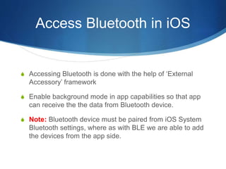 Handling BLE & Bluetooth in Mobile Apps development | PPTX | Computing | Technology & Computing