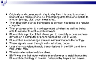 Bluetooth & cdma technology | PPT