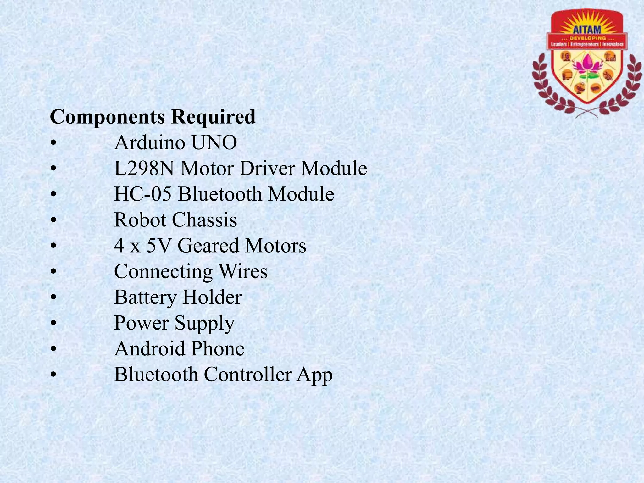 Bluetooth controled robot | PPTX