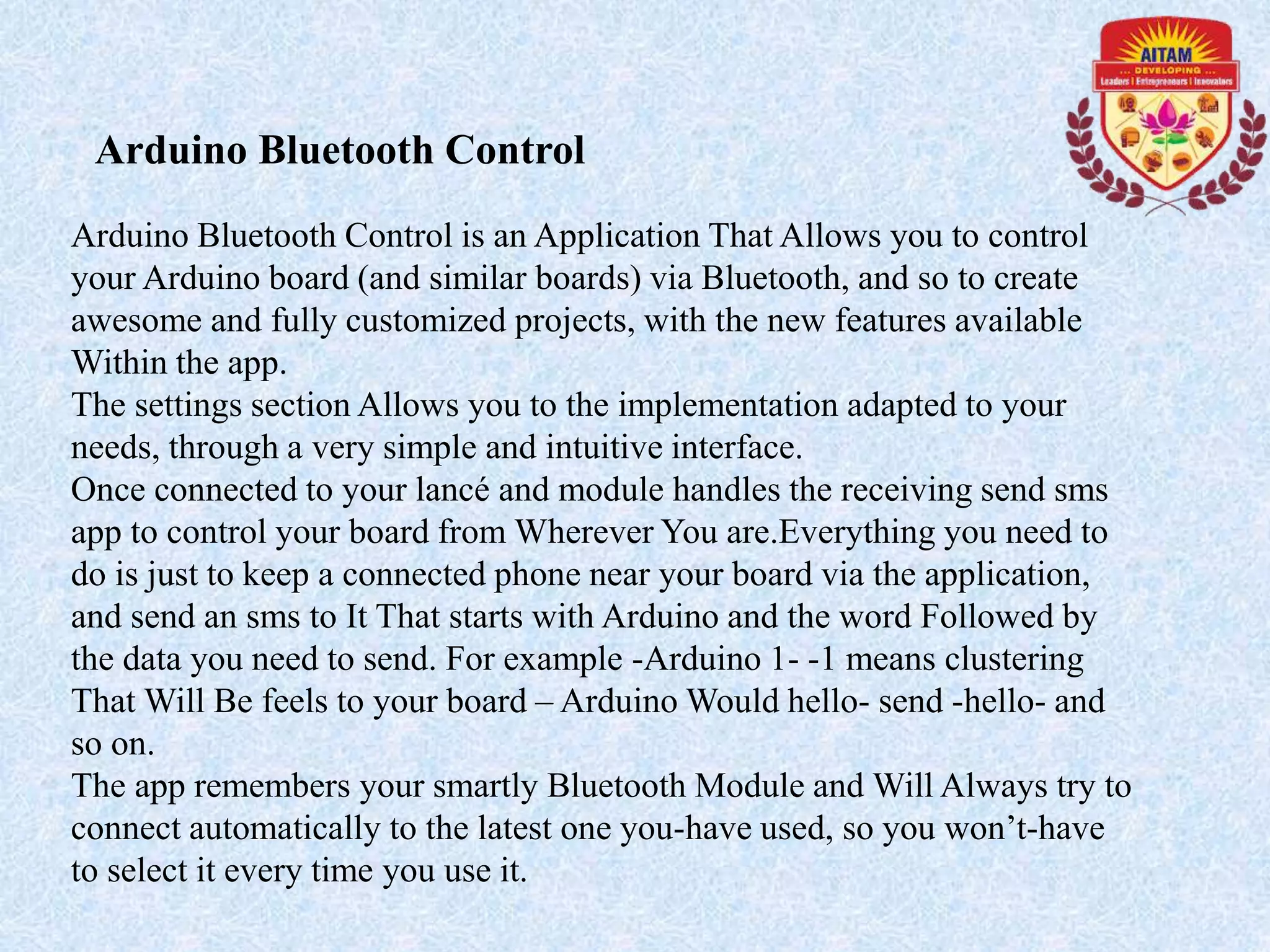 Bluetooth controled robot | PPTX