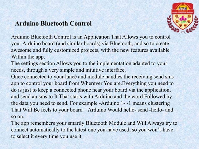 Bluetooth controled robot | PPTX