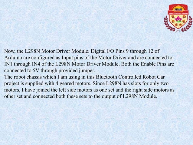 Bluetooth controled robot | PPTX