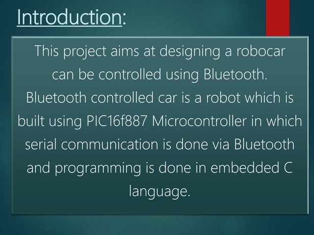 Bluetooth Controlled Robocar Using Pic 16f887