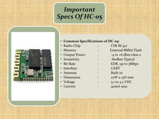Bluetooth Controlled Robot/Car | PPTX