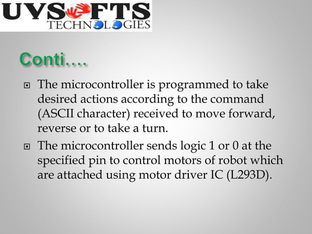 Bluetooth Controlled Robot Ppt