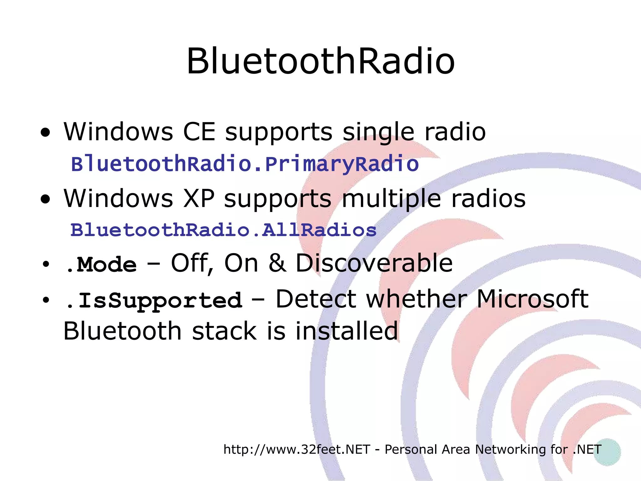 Bluetooth Development with .NET
