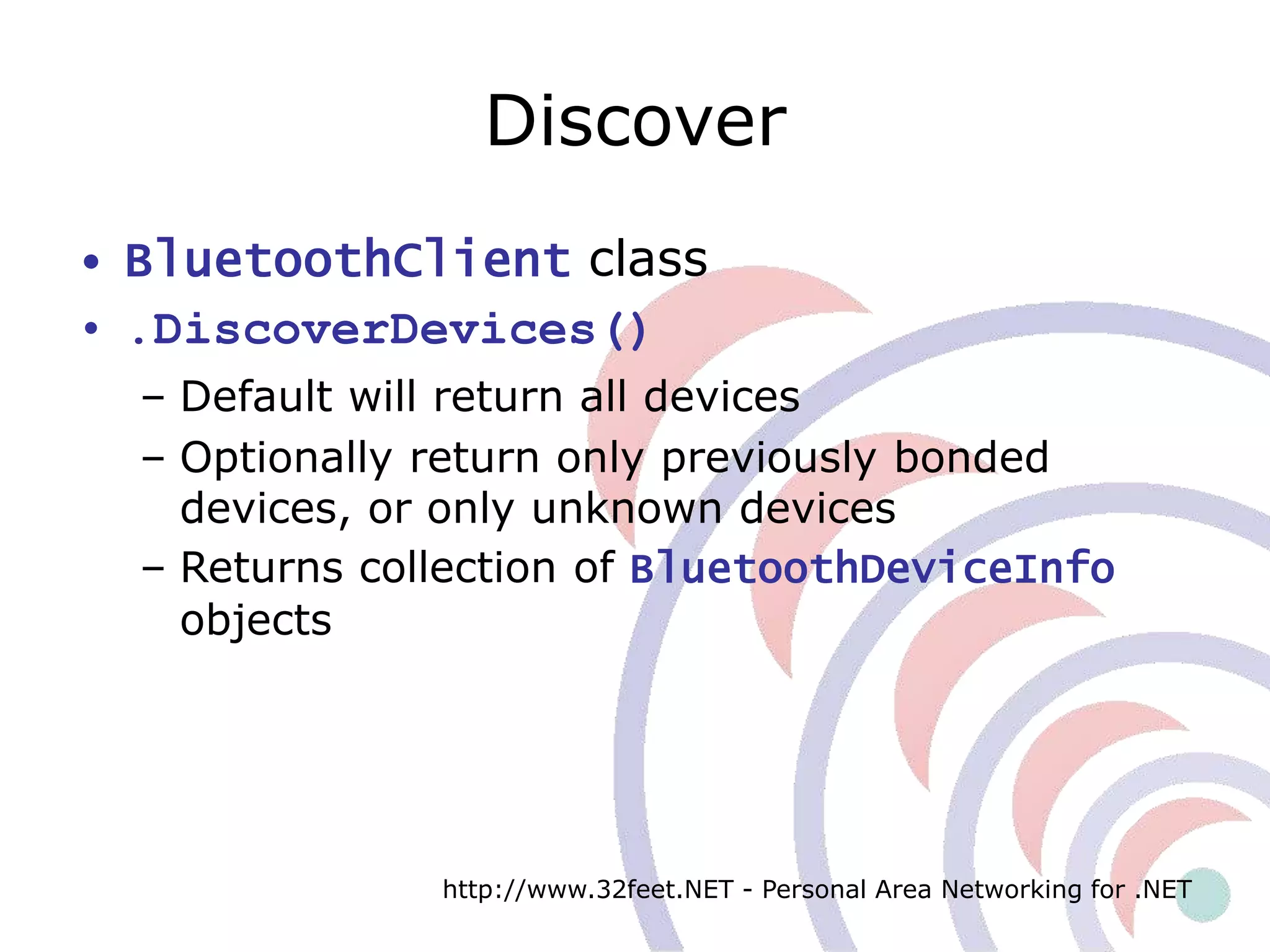 Bluetooth Development with .NET