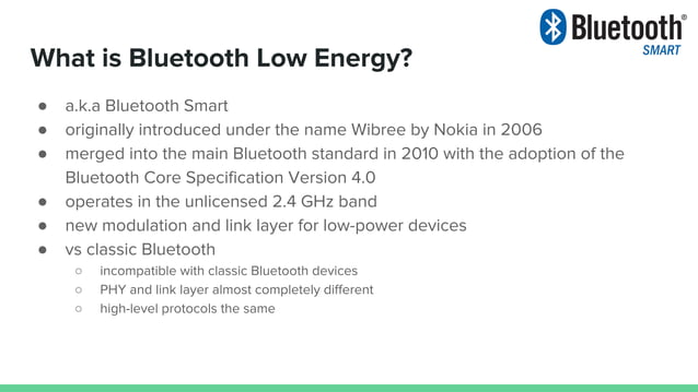 Bluetooth Low Energy - A Case Study | PPT