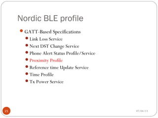 Bluetooth low energy(ble) wireless technology | PPT