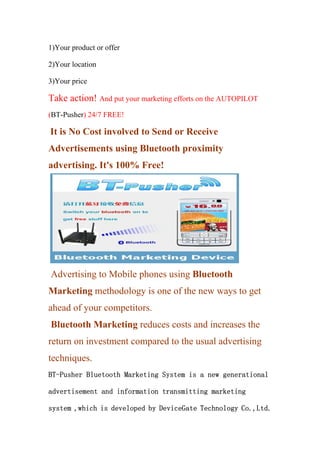 Bluetooth marketing device bt pusher pro+ with gprs-2 | PDF