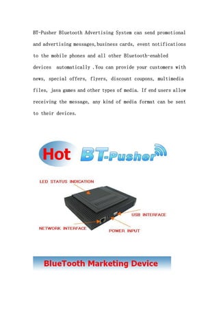 Bluetooth marketing device bt pusher pro+ with gprs-2 | PDF