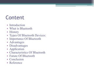 Bluetooth ppt | PPT