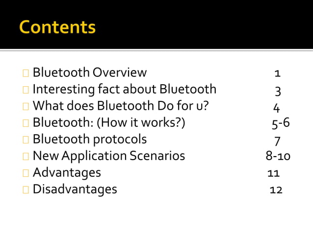 Bluetooth presentation | PPT