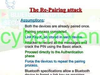 Bluetooth Hacking: Cracking the PIN and Repairing Attack | PDF