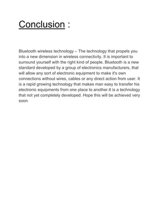 Bluetooth technology | DOCX