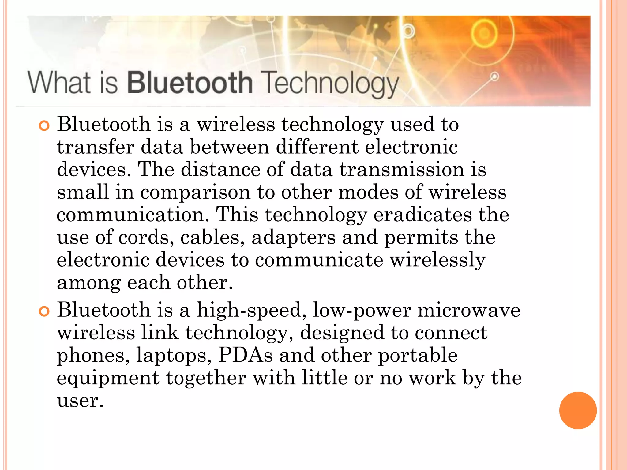 Bluetooth technology | PPTX | Computer Peripherals | Computing