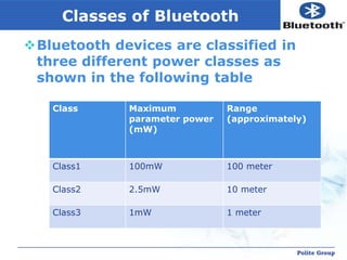 Bluetooth technology by polite group | PPTX