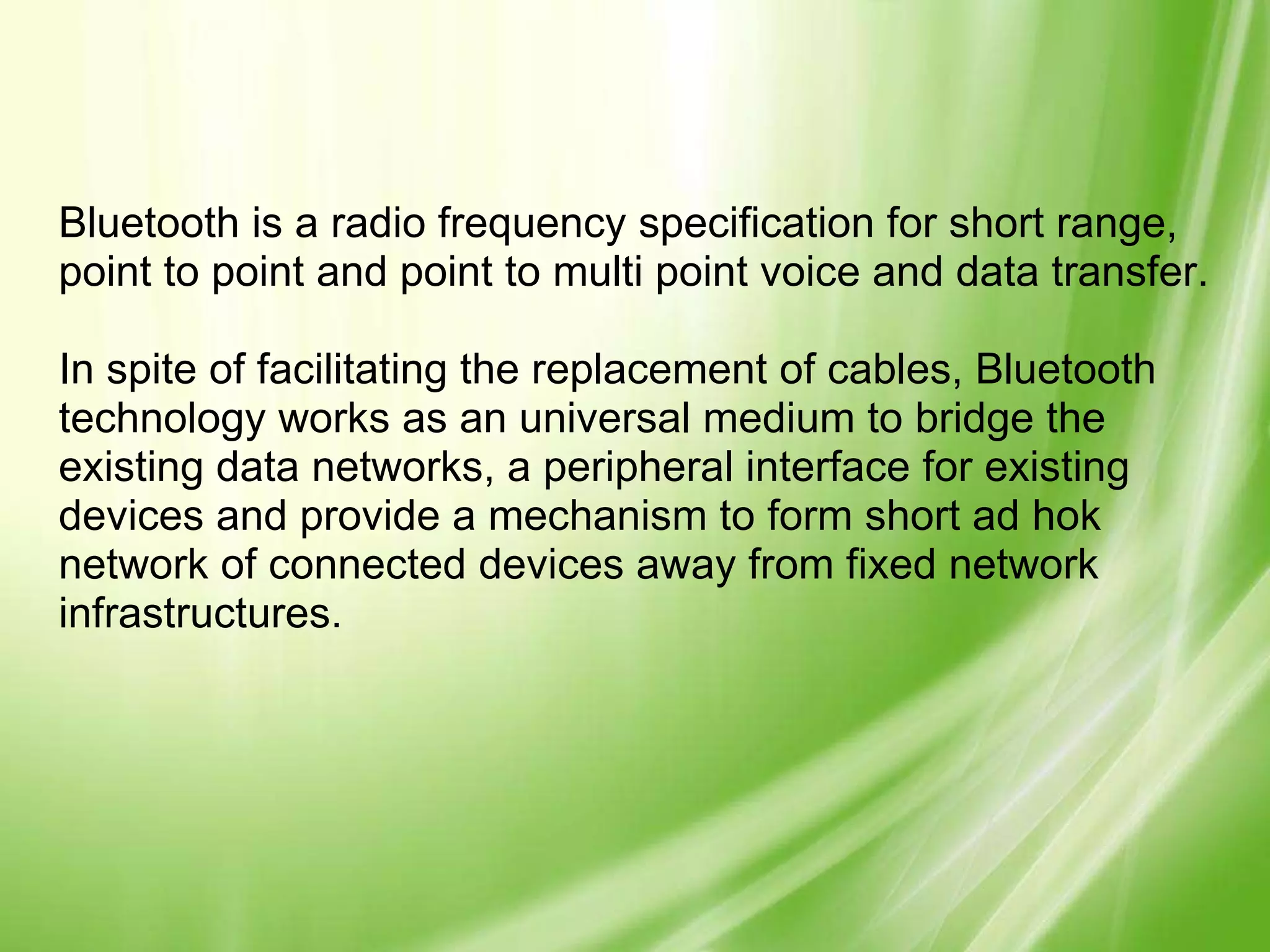 Bluetooth technology presentation | PPT