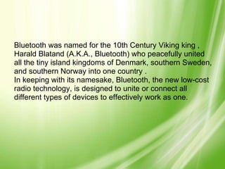 Bluetooth technology presentation | PPT