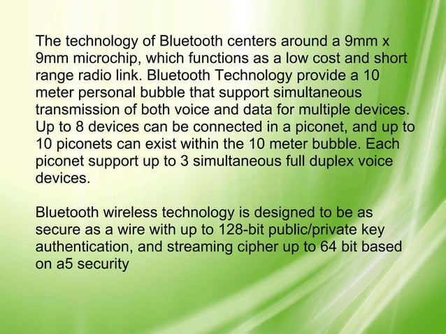 Bluetooth technology presentation | PPT