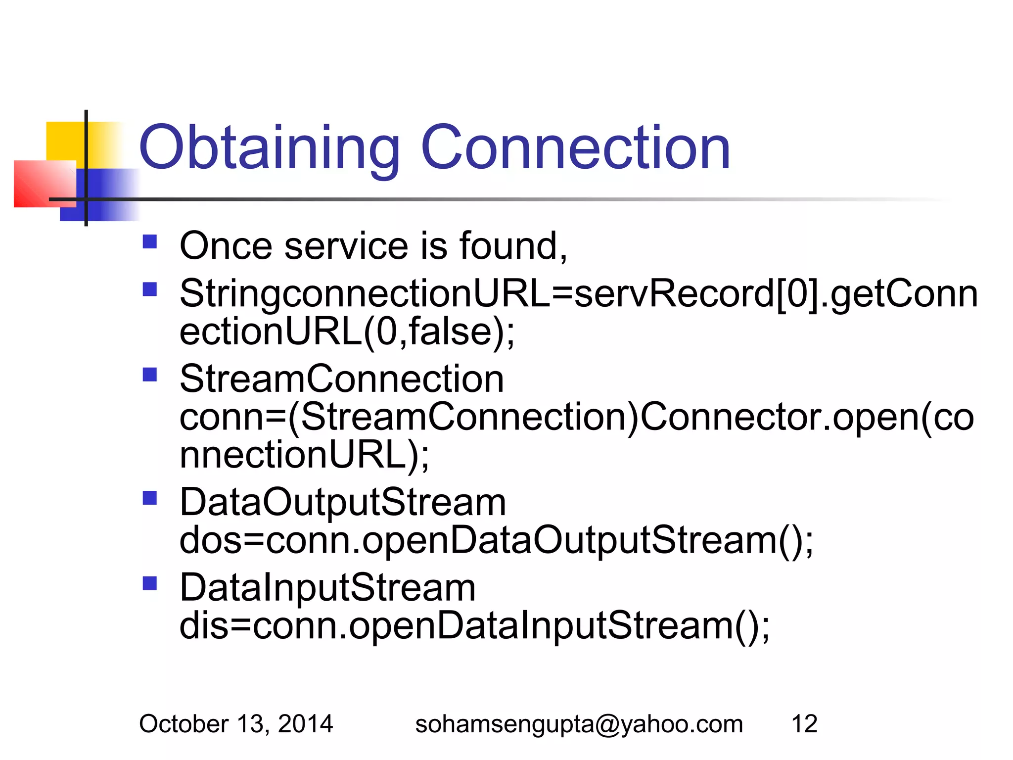 JSR-82 Bluetooth tutorial | PPT