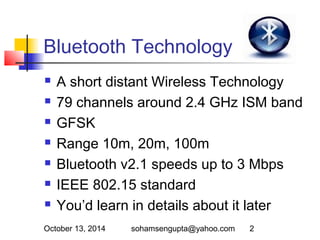 JSR-82 Bluetooth tutorial | PPT