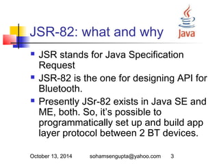 JSR-82 Bluetooth tutorial | PPT