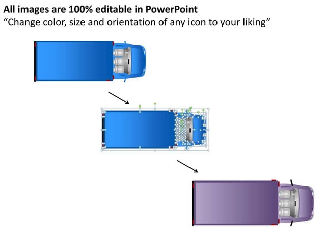 Blue truck top view powerpoint presentation templates | PPTX