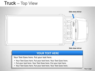 Blue truck top view powerpoint presentation templates | PPT