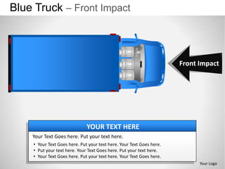 Blue truck top view powerpoint presentation templates | PPT