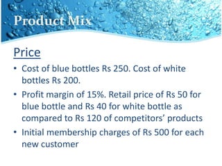 Blue water,itb | PPTX | Marketing and Advertising | Business