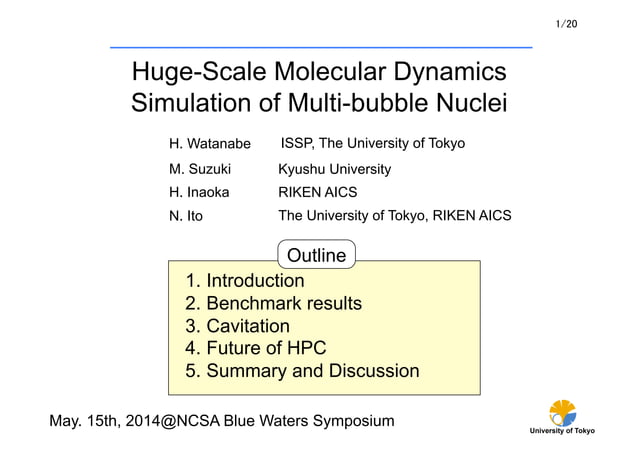 Huge-Scale Molecular Dynamics Simulation of Multi-bubble Nuclei | PPT
