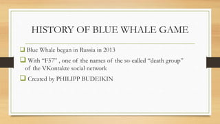 PowerPoint Presentation on Blue whale game | PPTX