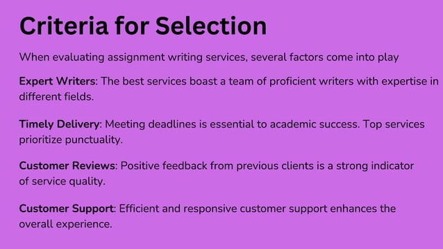 Exploring the Top Assignment Writing Services for Academic Excellence | PPT