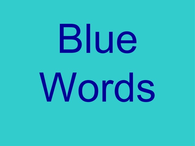 Blue Words With Sounds | PPT