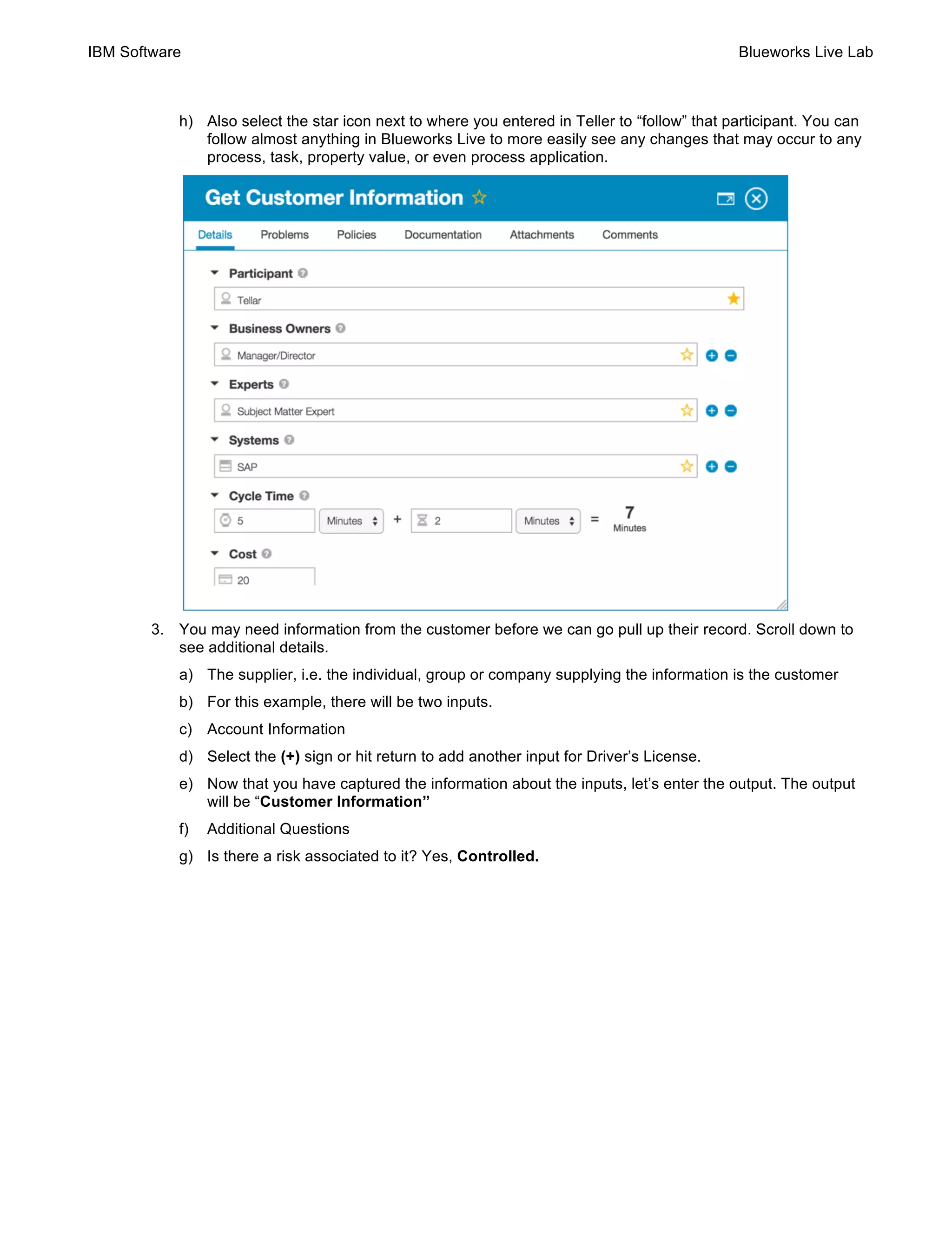 Blueworks Live Ninja Lab | PDF