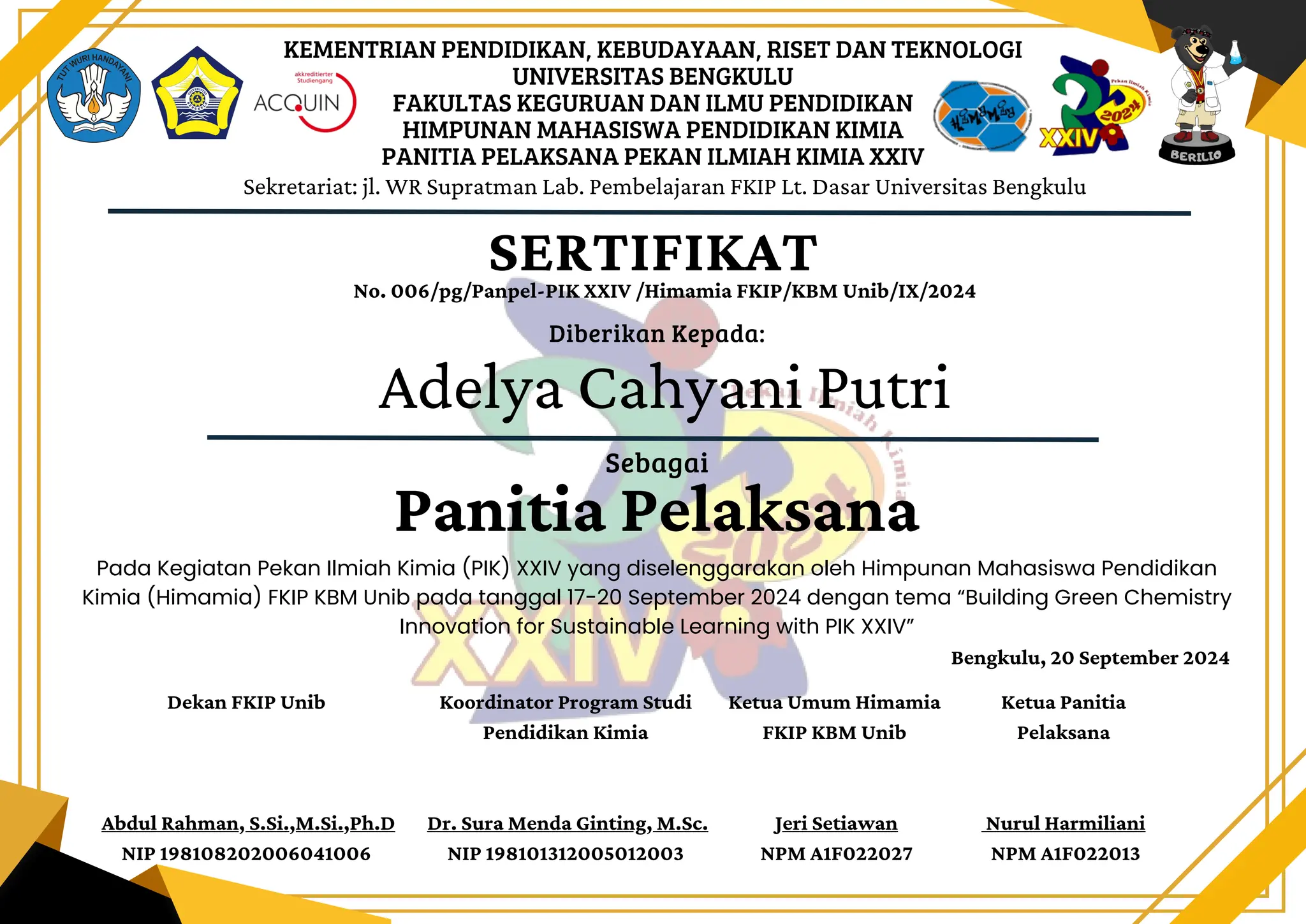 Blue Yellow Geometric Modern Certificate of Participation Certificate ...