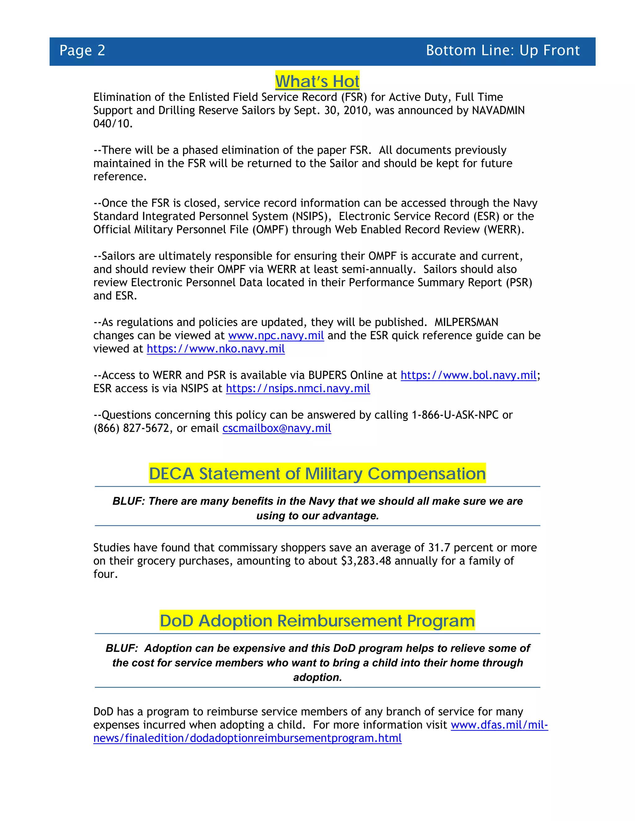 Bottom Line Up Front 01-10 Final | PDF