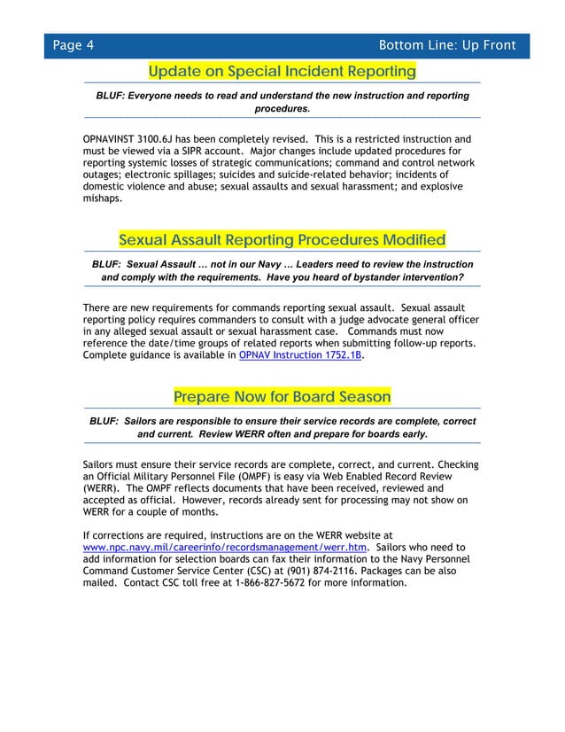 Bottom Line Up Front 01-10 Final | PDF