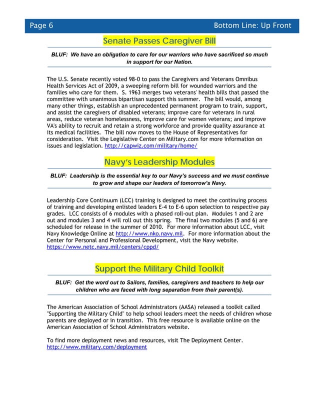 Bottom Line Up Front 01-10 Final | PDF