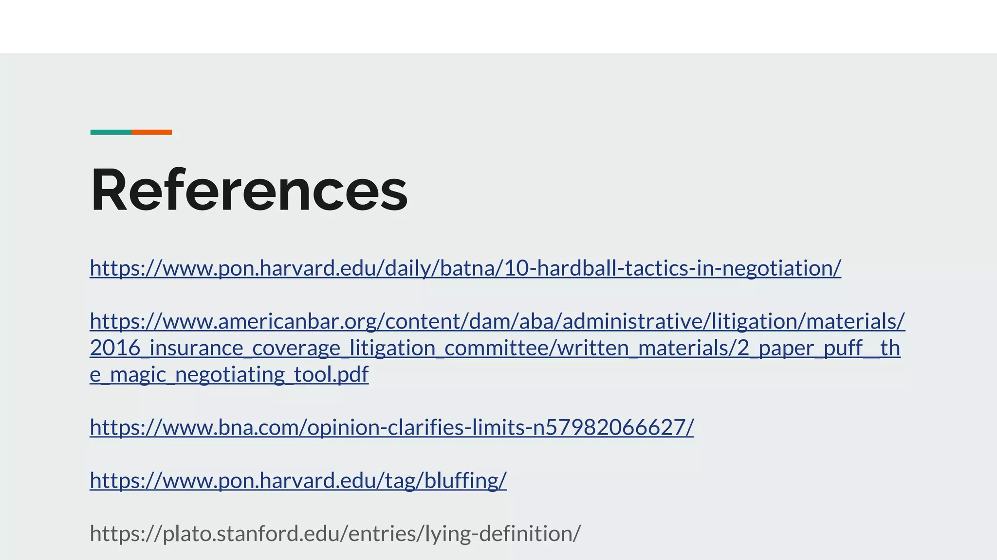 Bluffing, Puffing, and Lying - Negotiation | PPTX