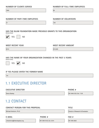 Blum Foundation Grant Application | PDF