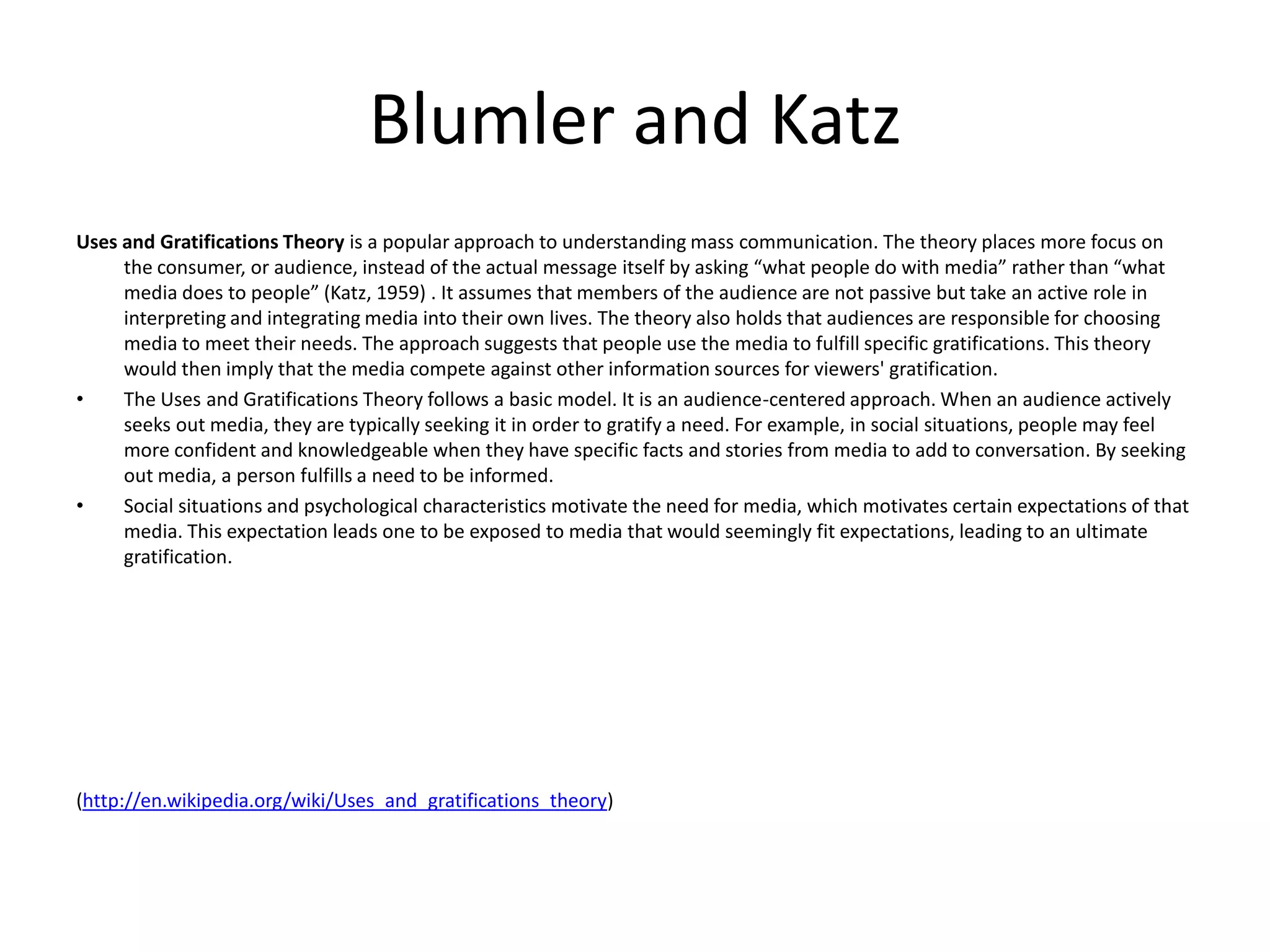 Blumler and katz | PPTX