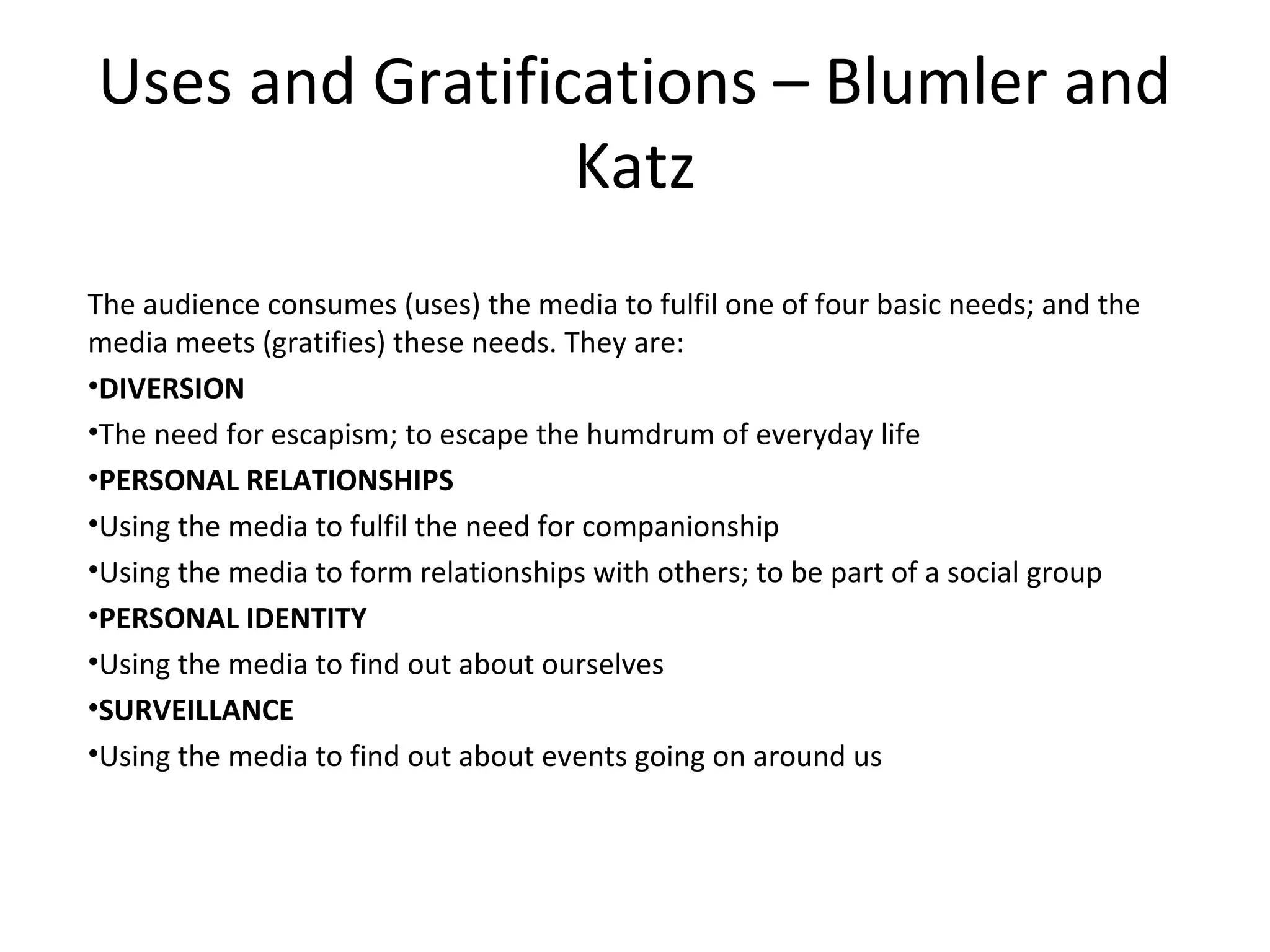 Blumler and katz | PPT