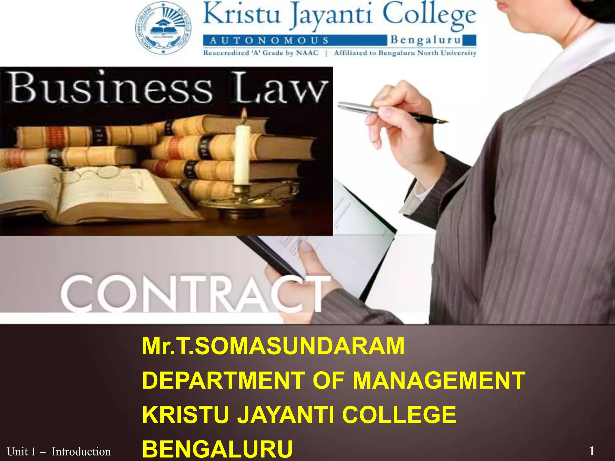 Business Law - Unit 1 | PDF