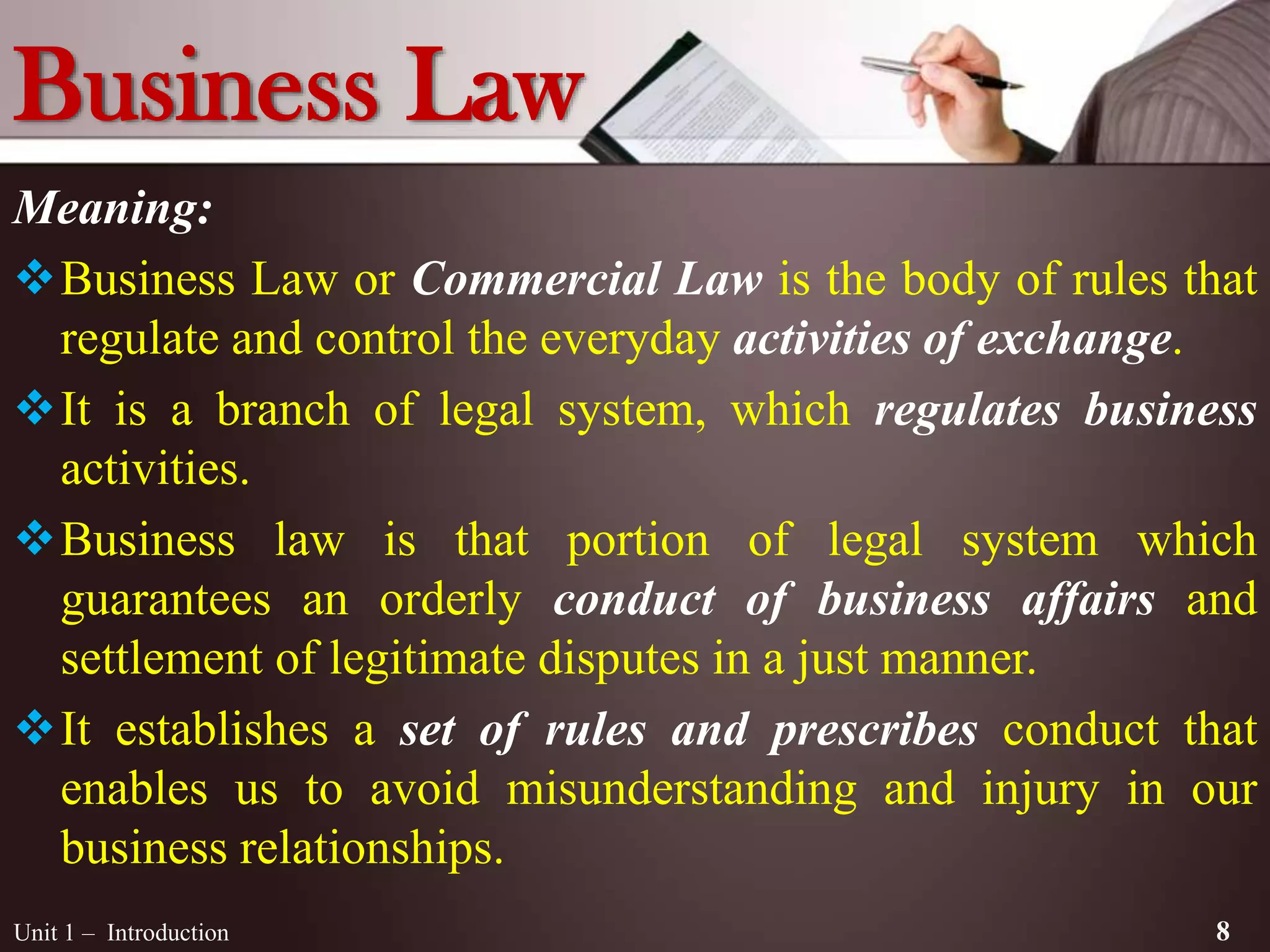 Business Law - Unit 1 | PDF