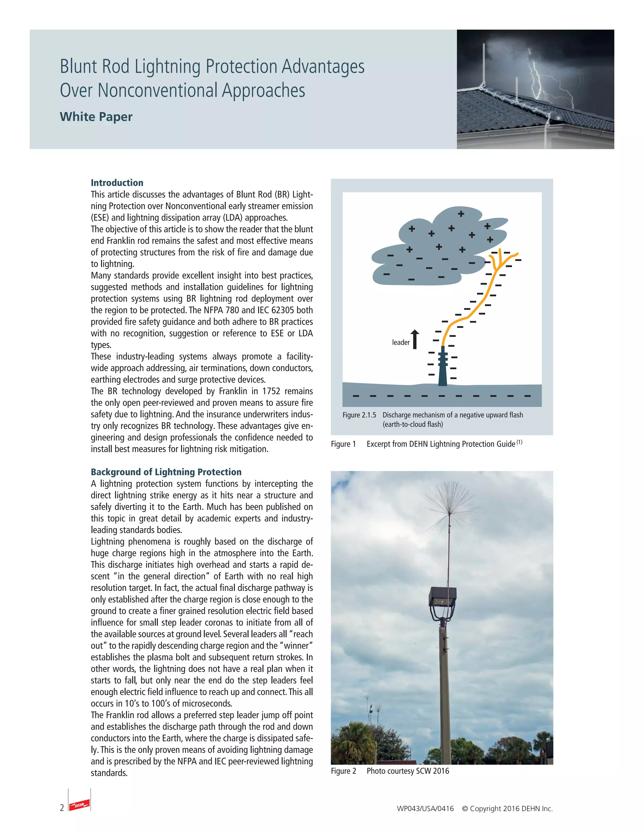 Blunt Rod Lightning Protection Comparison | PDF